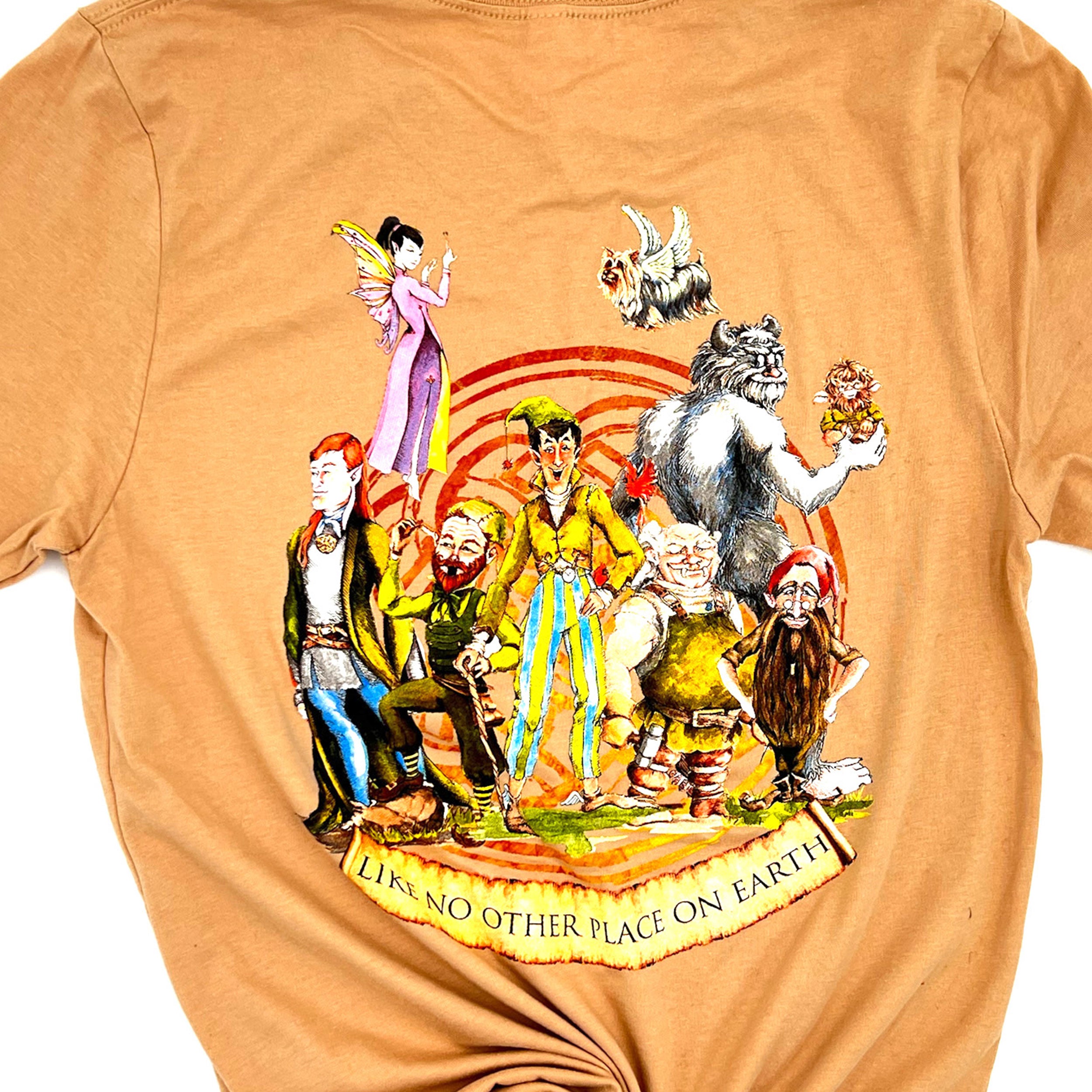 Characters of Ancient Lore Village T-shirt, Unisex